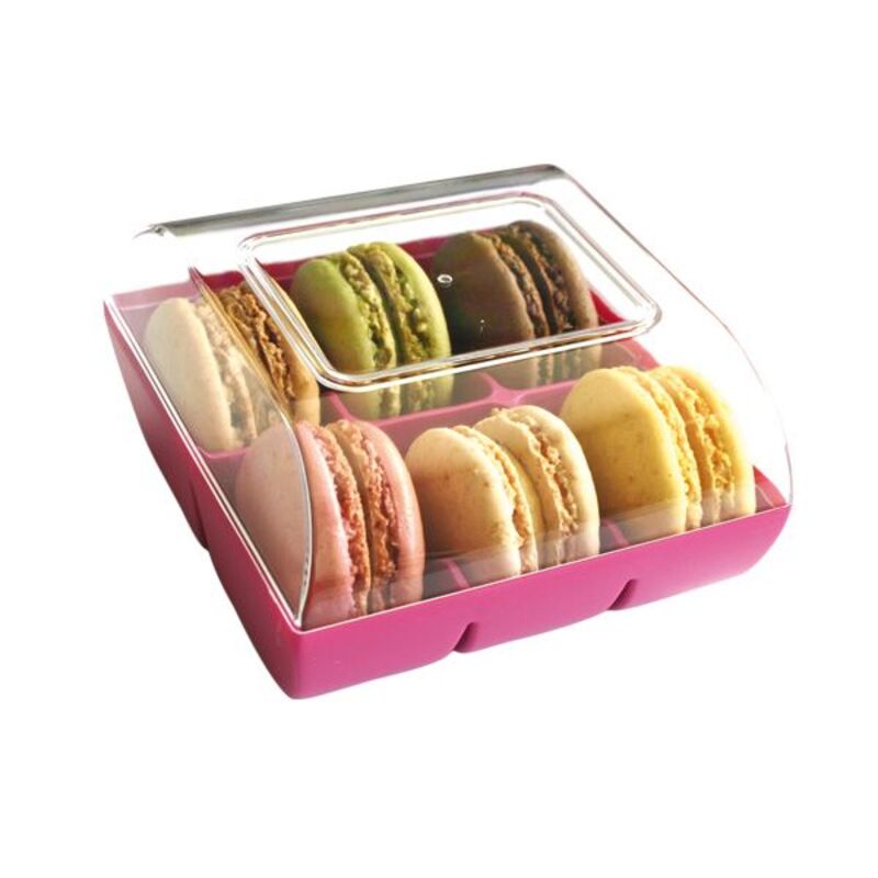 Boîte 6 macarons fuchsia - Emballages pâtisserie | Cerf Dellier